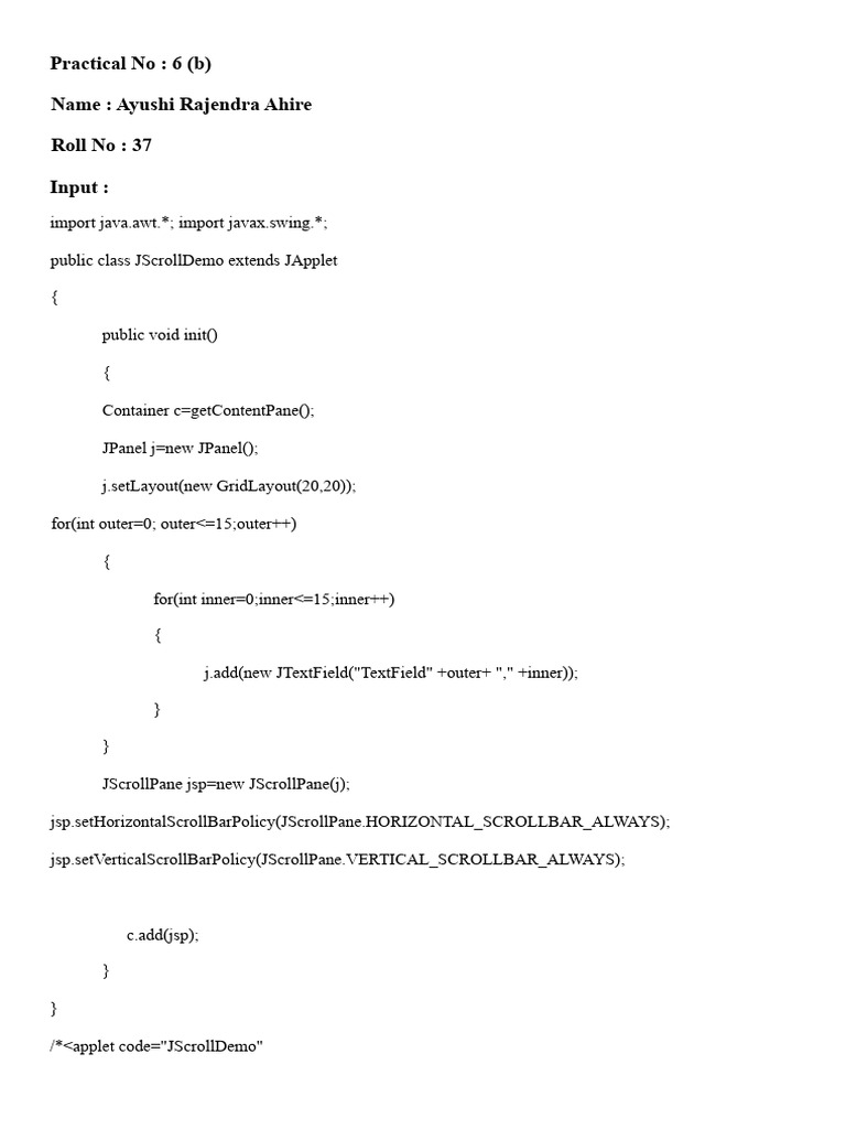 Practical No 6 (B) - Rohit | PDF