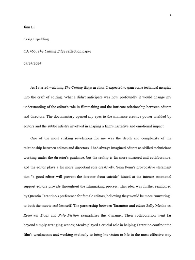 Cutting Edge Reflection | PDF