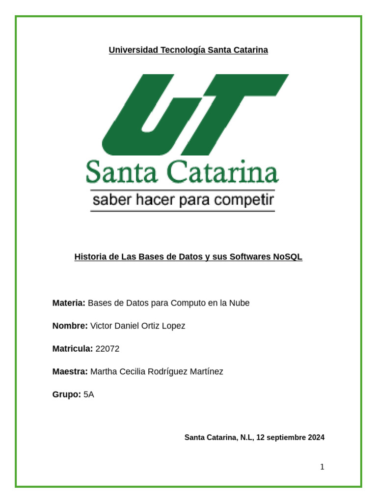 Historia de BD Nosql - 22072 - Vdol | PDF