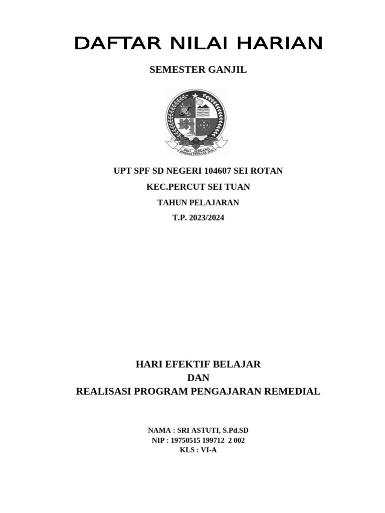 Cover DAFTAR RENTANG NILAI | PDF