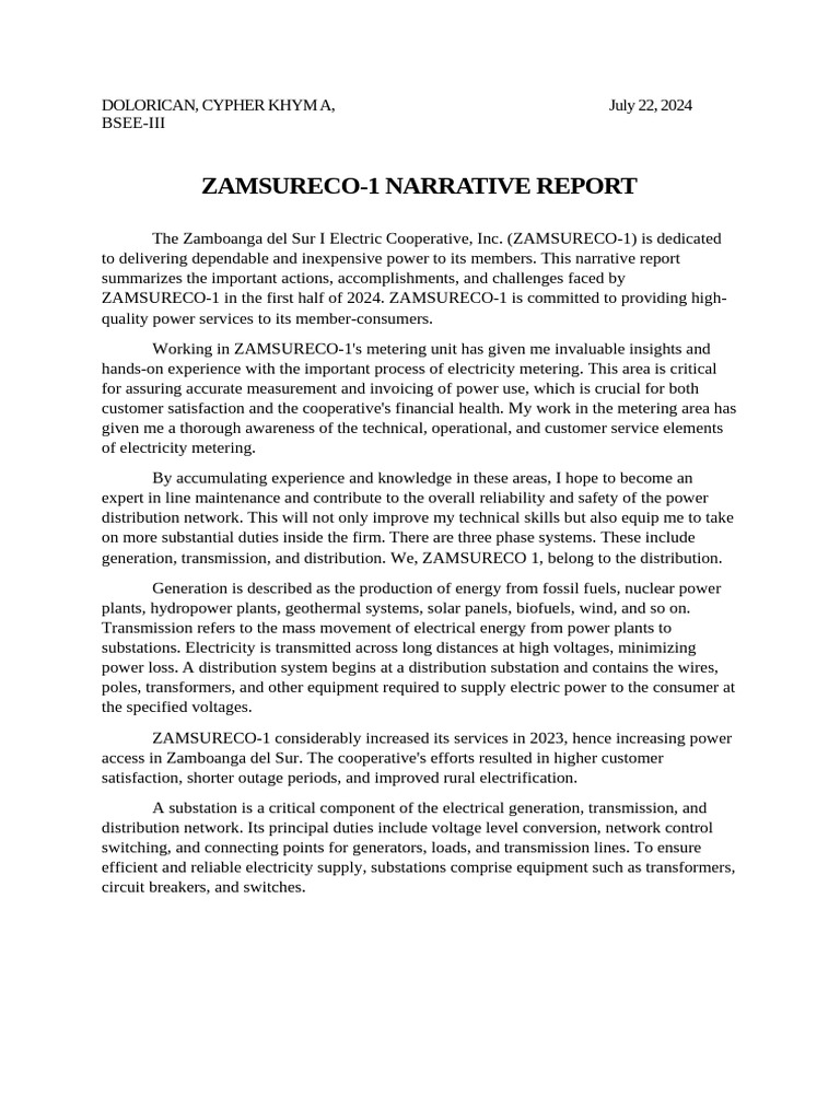 Narrative report | PDF