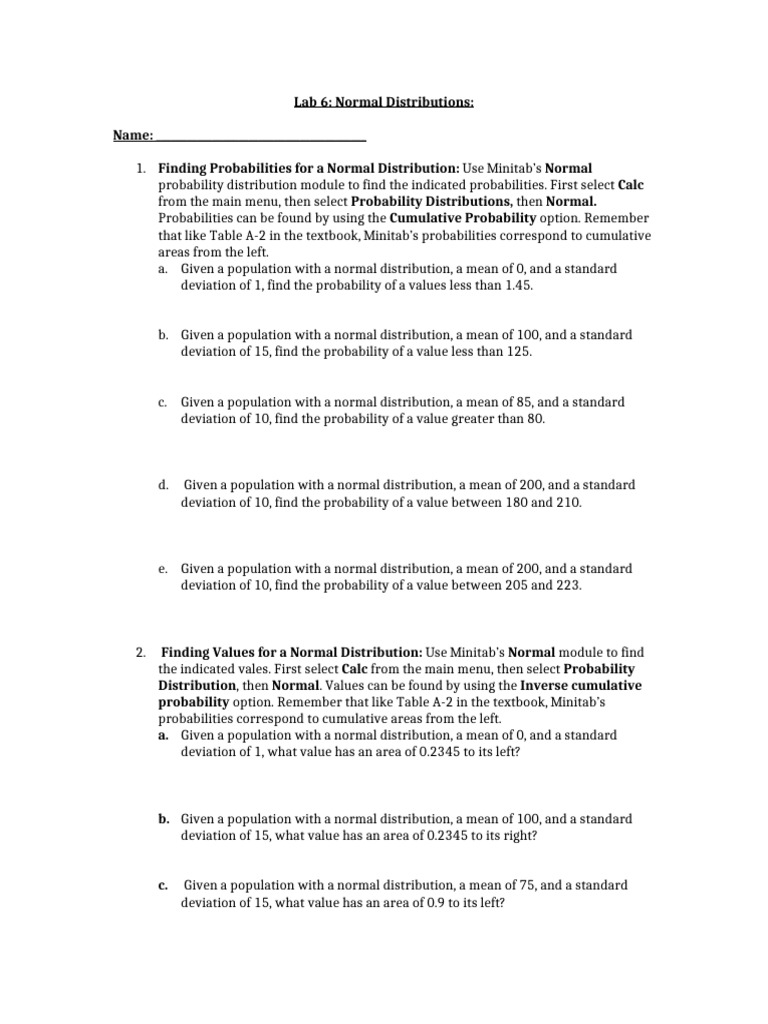 Lab 6 Normal Wout CLT | PDF | Outlier | Normal Distribution