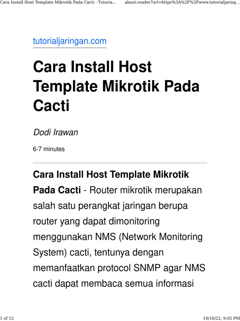 Cara Install Host Template Mikrotik Pada Cacti - Tutorial Jaringan Komputer - Configure Your ...