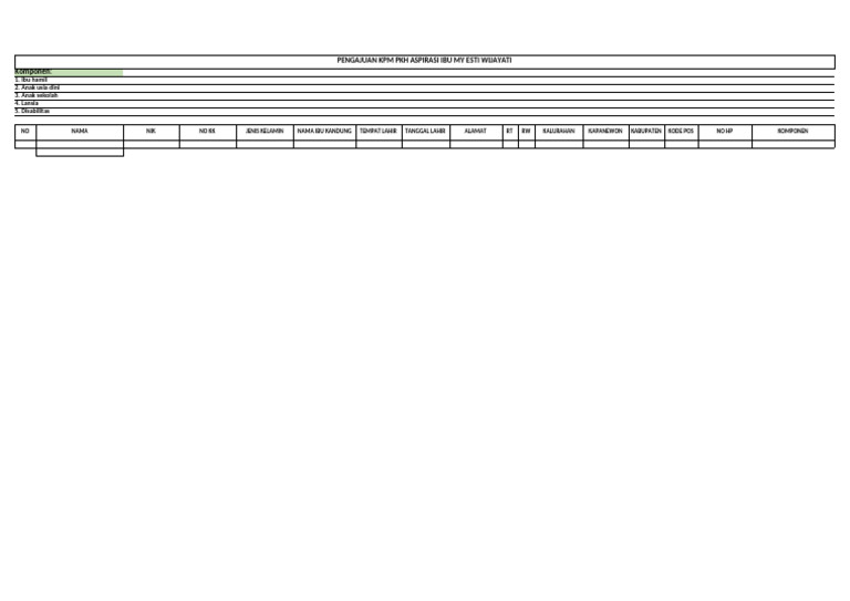 Format Usulan PKH - Aspirasi Ibu My Esti Wijayati | PDF