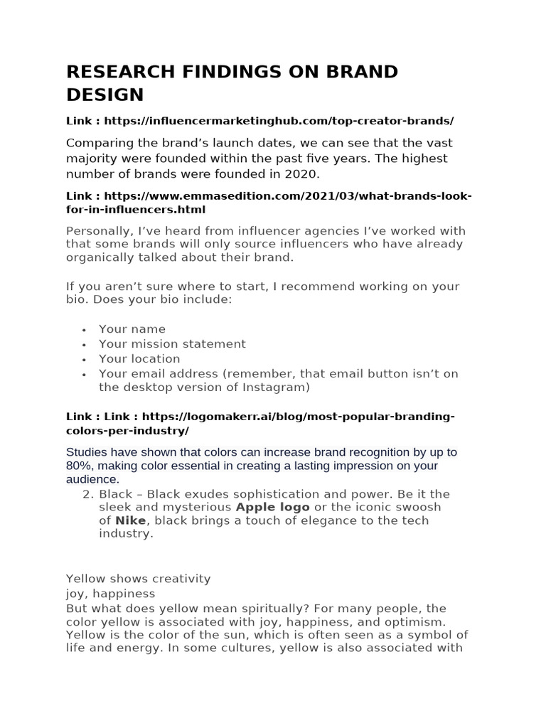 Research Findings On Brand Design | PDF