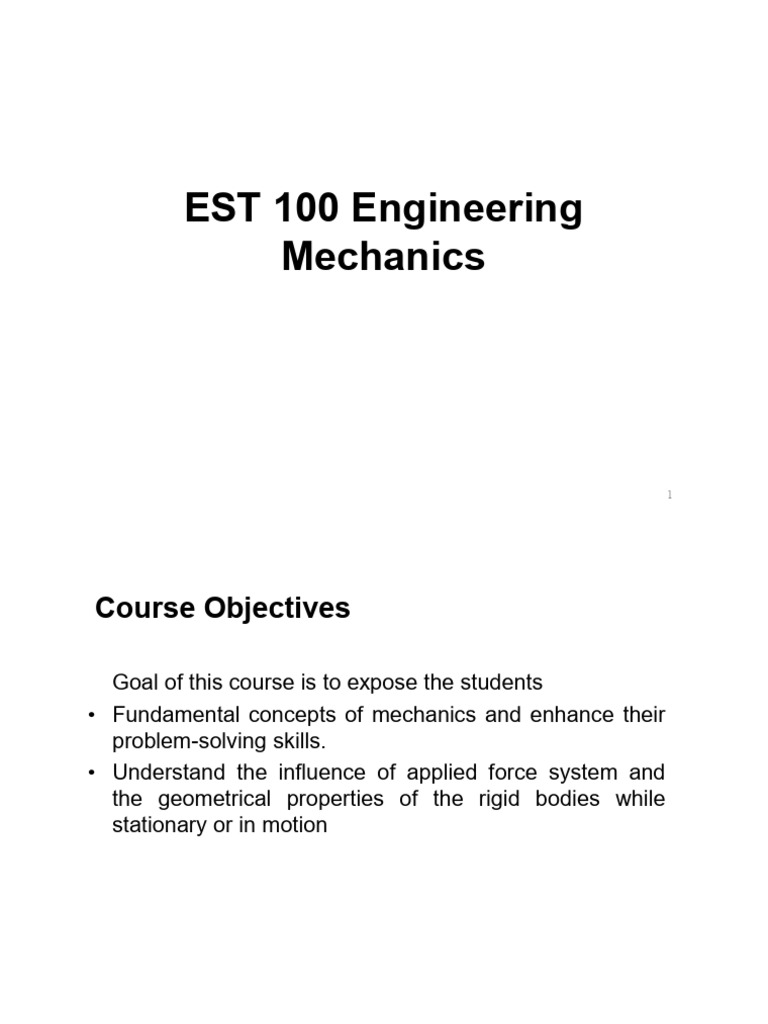 #001module1 Engineering Machanics 2019 | PDF