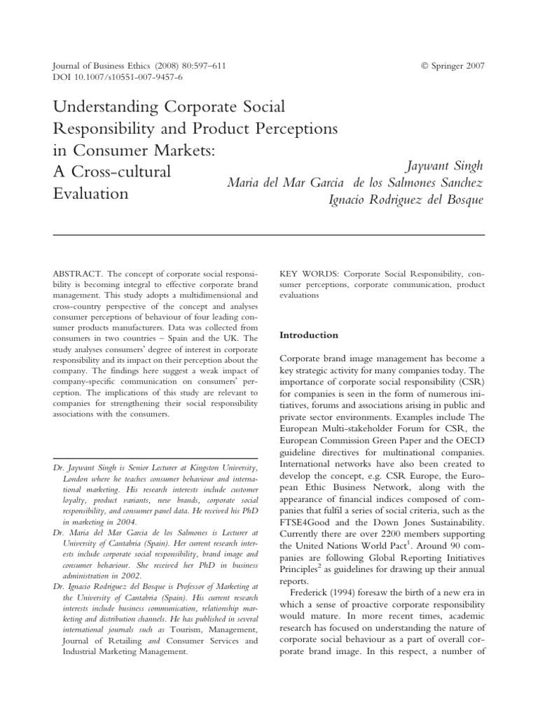 Singh2007 - CSR Scale | PDF