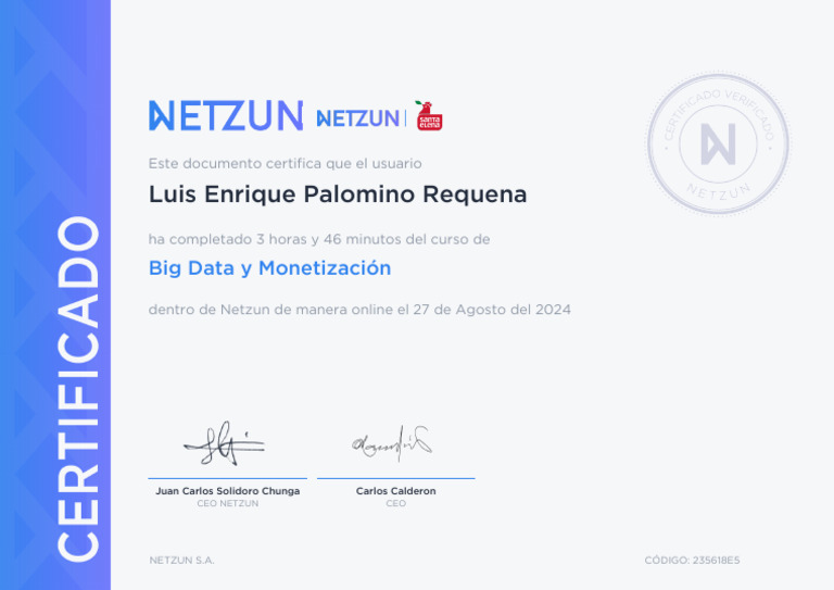 Certificate Big Data | PDF