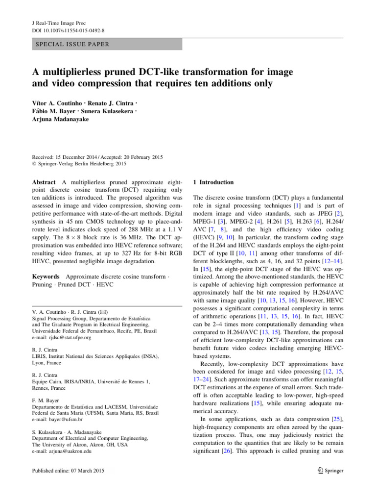A Multiplierless Pruned DCT-like Transformation For Image and Video Compression With Ten ...