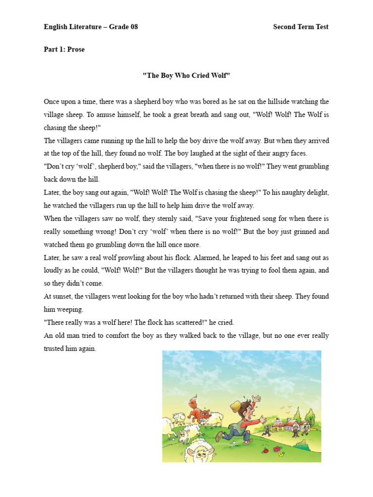 English Literature - Practice Test | PDF