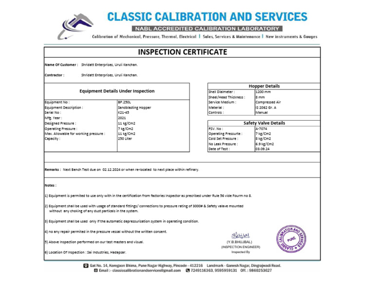 Inspection Report | PDF