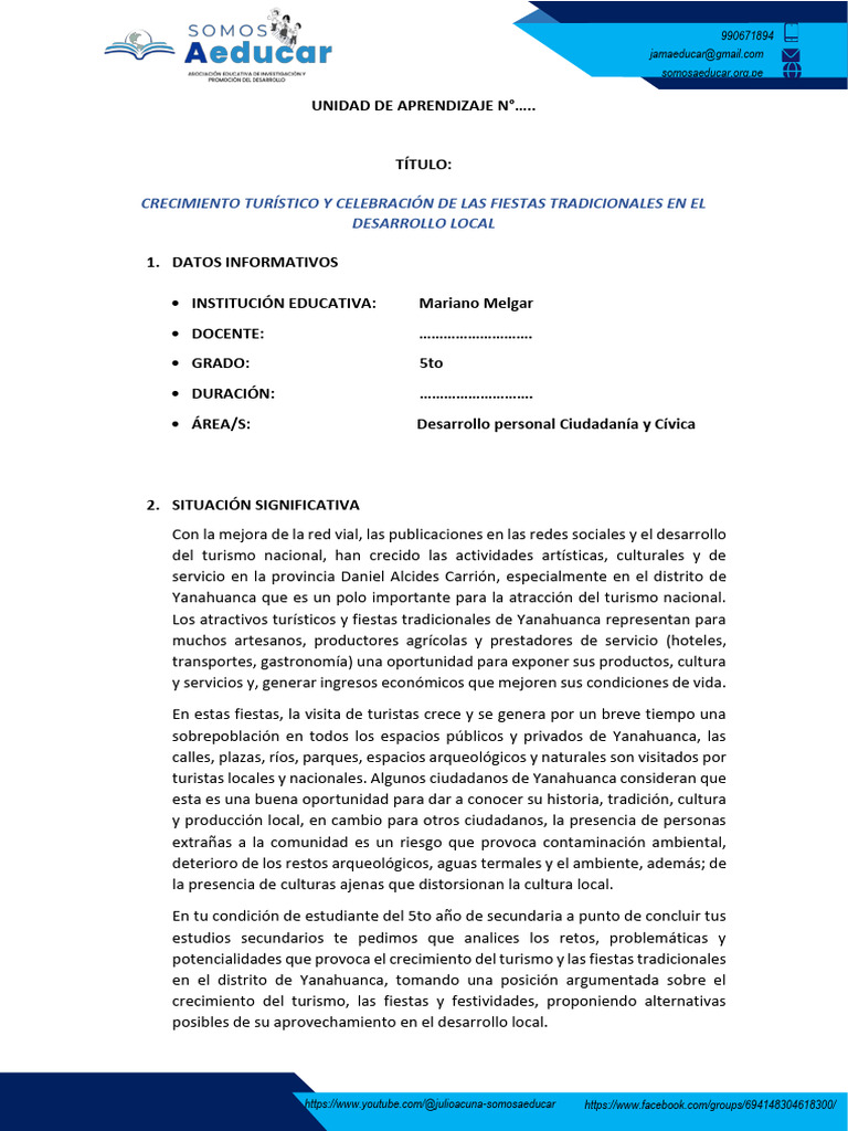 Unidad de Aprendizaje DPCC | PDF | Turismo | Ciencias sociales