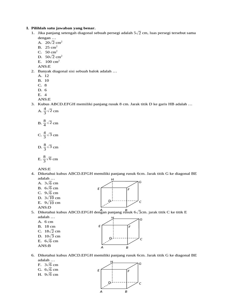 Soal PTS MTK Wajib Kelas | PDF