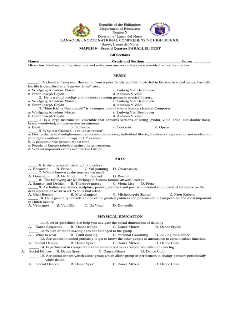 GRADE 9 2nd PT | PDF