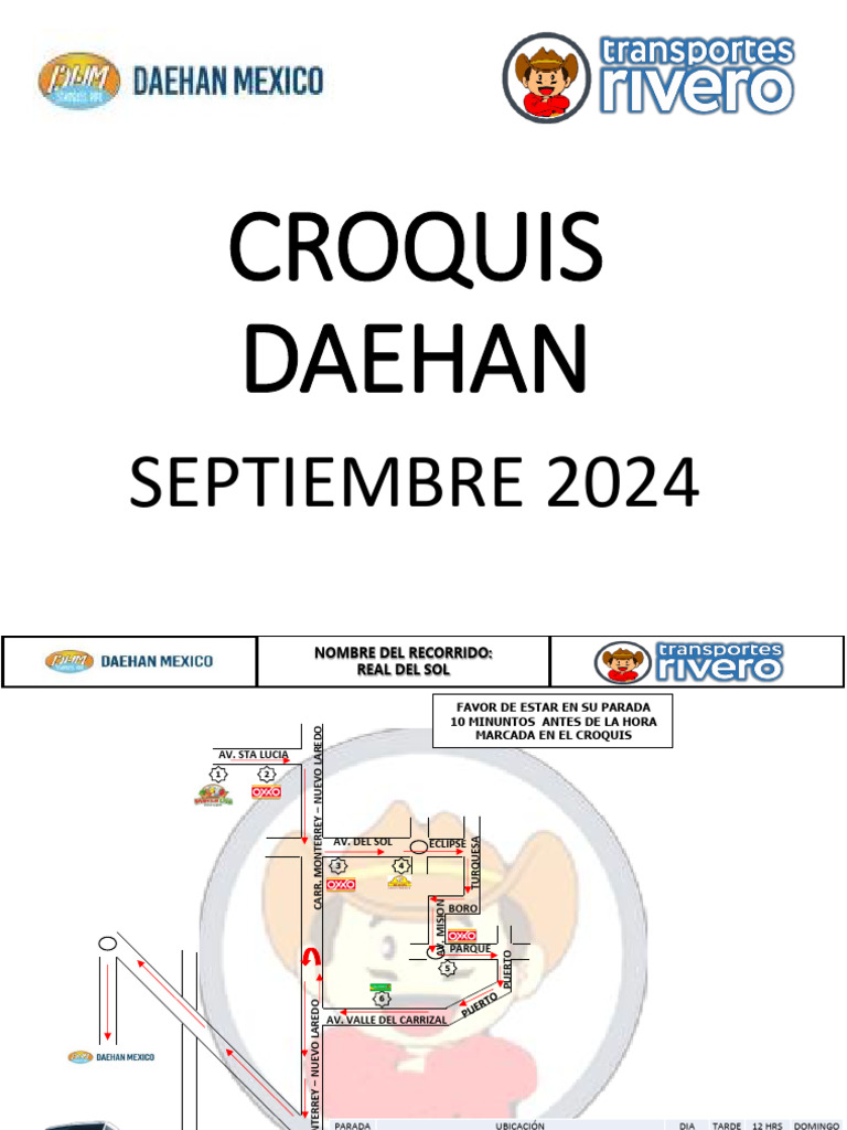 Croquis Daehan Cienega Septiembre 2024 | PDF