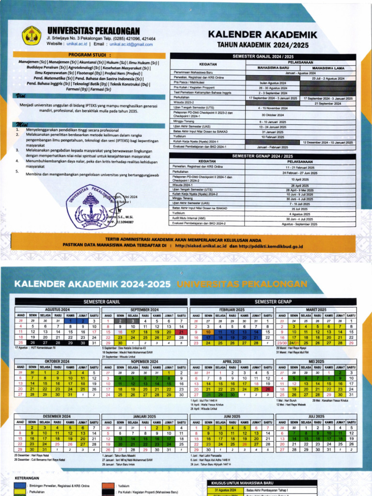 Kalender Akademik TA.2024 2025 1 | PDF