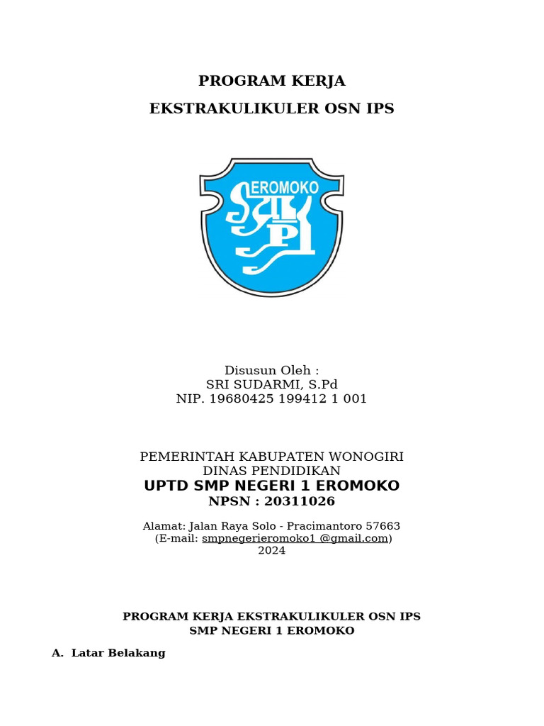 Program Ekstrakurikuler OSN IPS | PDF