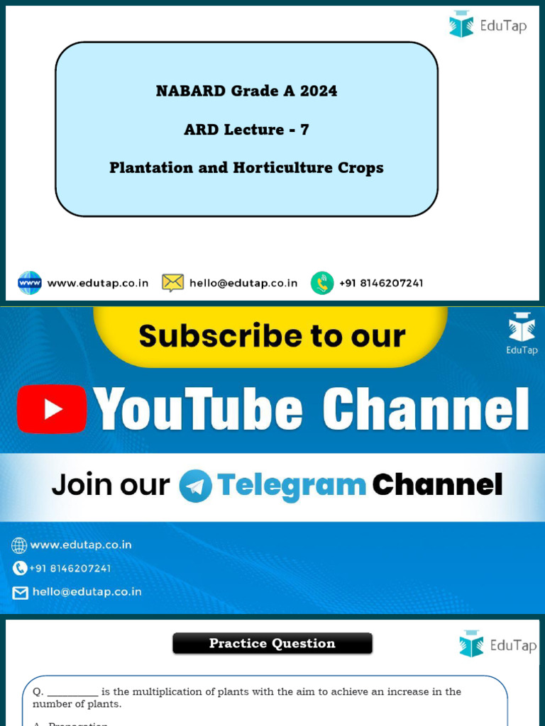 Plantation and Horti Crops | PDF