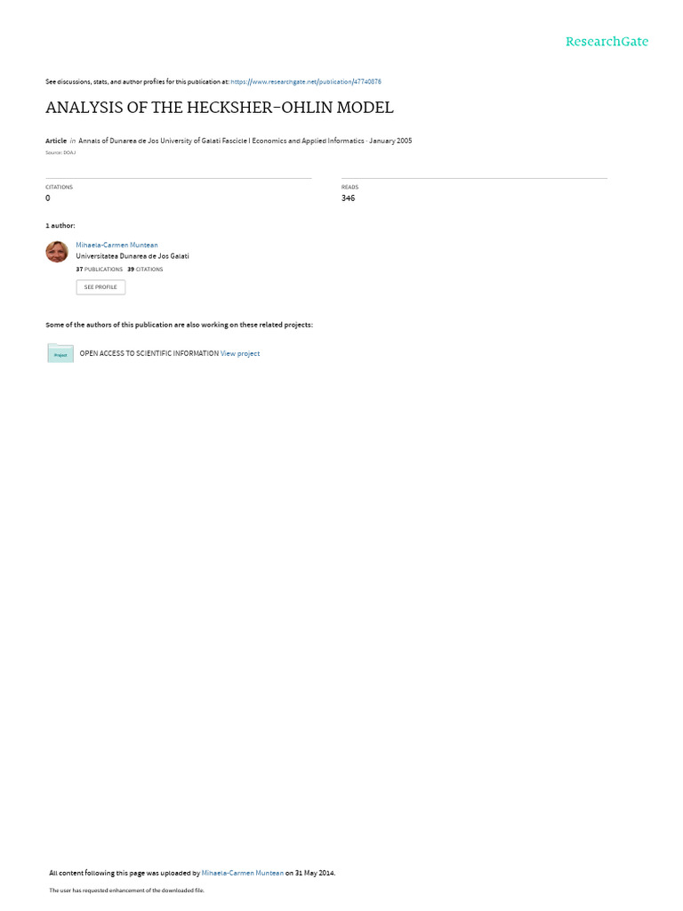 Analysis of The Hecksher-Ohlin Model | PDF