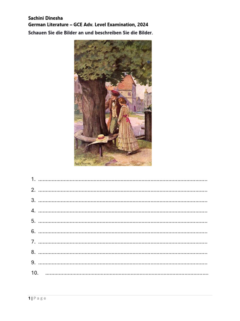 Der Lindenbaum - Adv Level Grade 12 | PDF