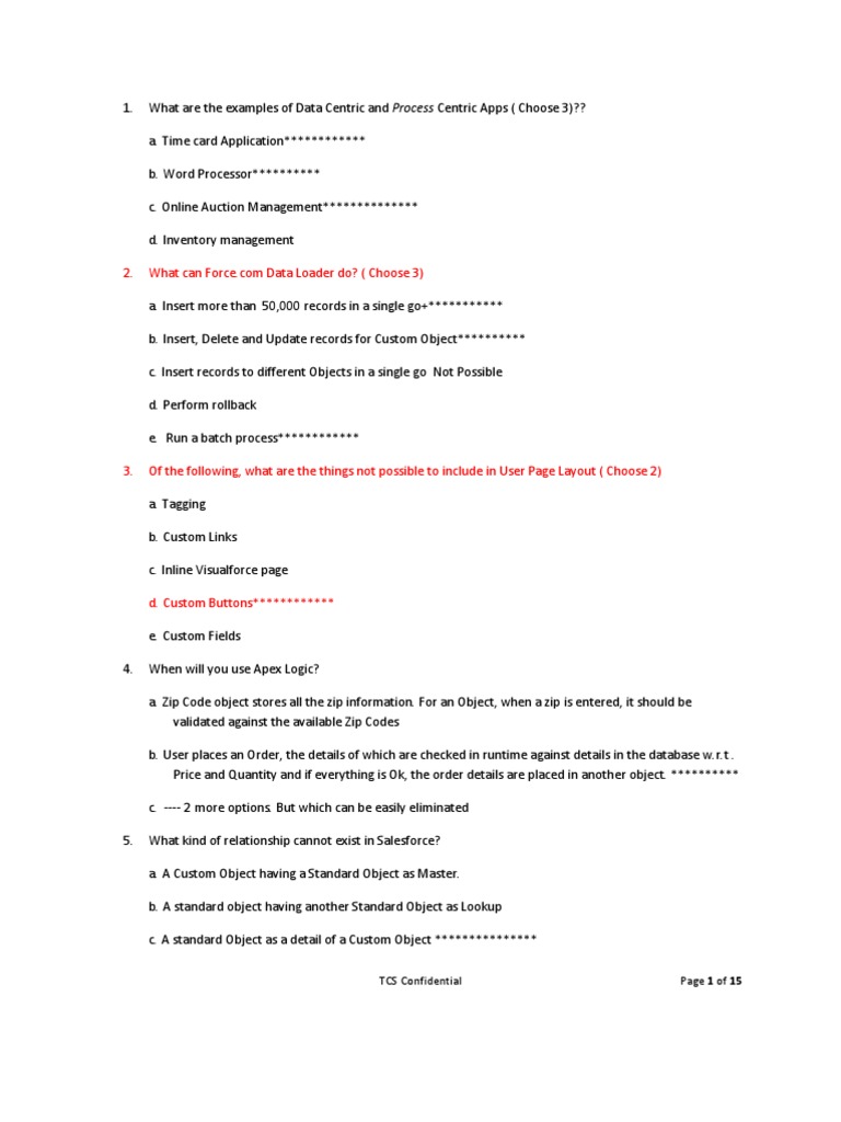 Sample Questions | Download Free PDF | Salesforce.Com | Hierarchy