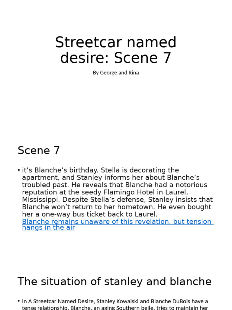 Presentation of Streetcar Named Desire (Autosaved) | PDF