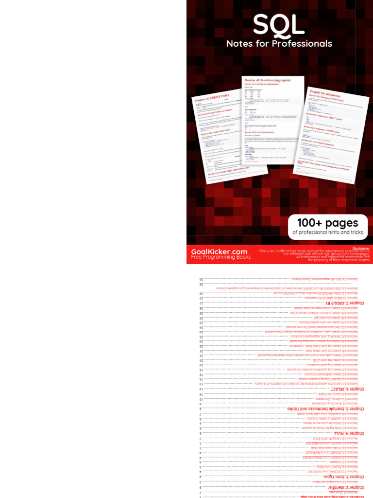 SQL - Booklet | PDF