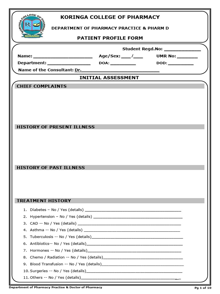 Patient Profile Form | PDF