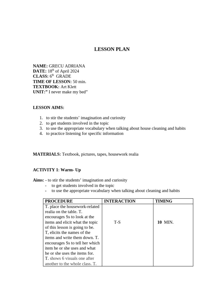 3 Lesson Plan 6 | PDF