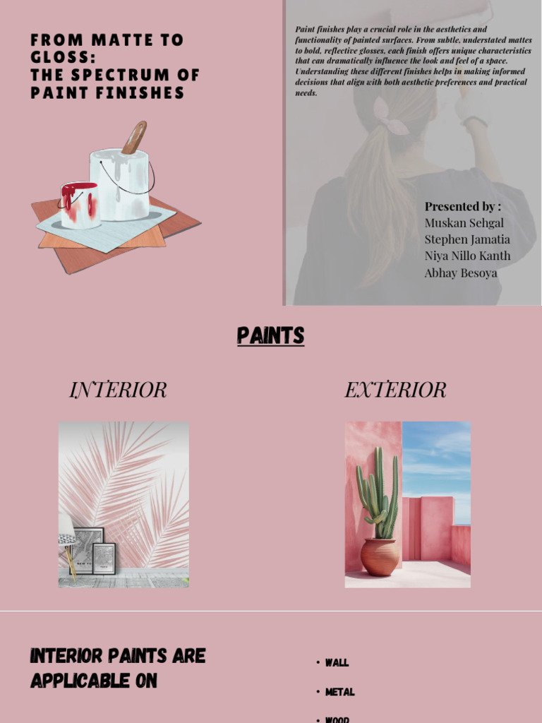 From Matte To Gloss The Spectrum of Paint Finishes | PDF