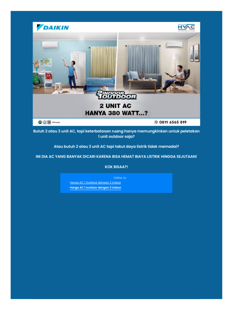 Jasa Pemasangan AC Daikin Multi S Dari PT MMI Jalan Mandor No. 28 Medan ...