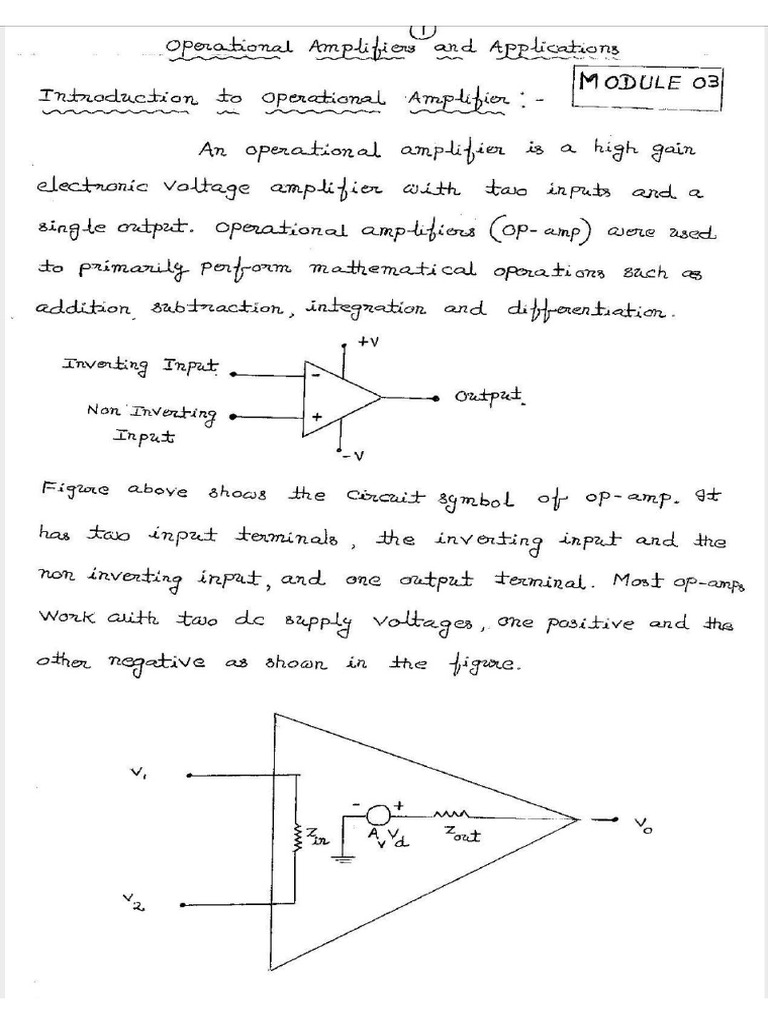 E1 Unit 4 Op-Amp Notes-1 | PDF