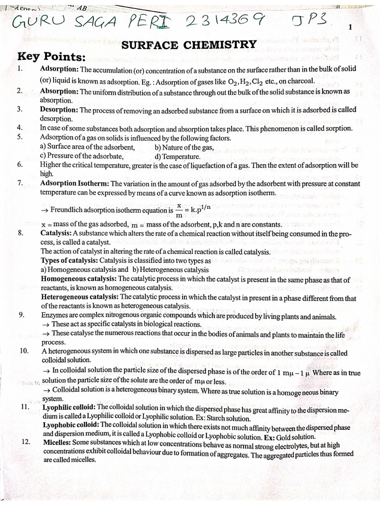 Surface Chemistry | PDF