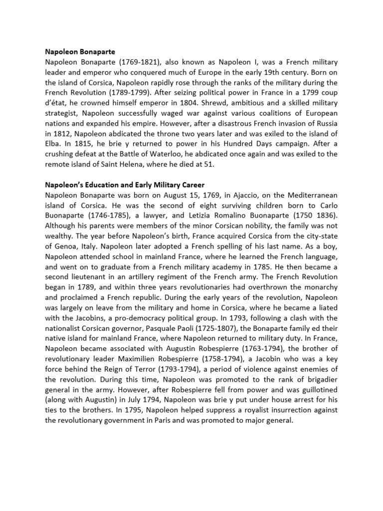 Napoleon Bonaparte | PDF