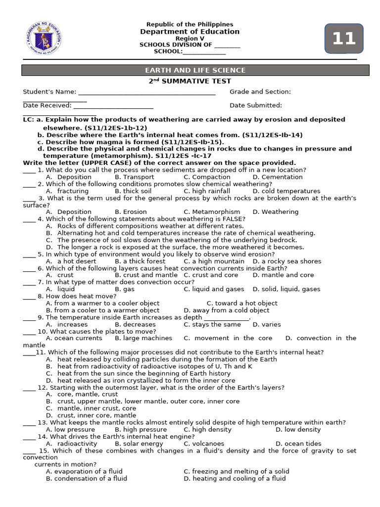 Els Summative Test | PDF