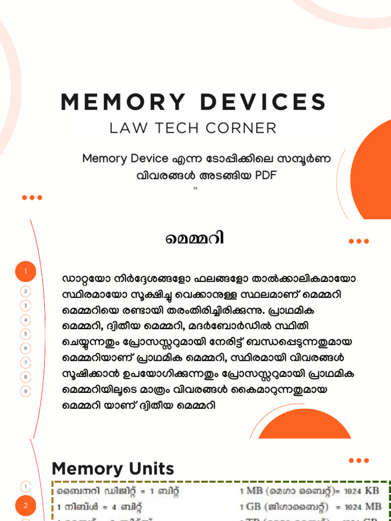 Computer Memory Devices Explained | PDF | Computer Data Storage ...