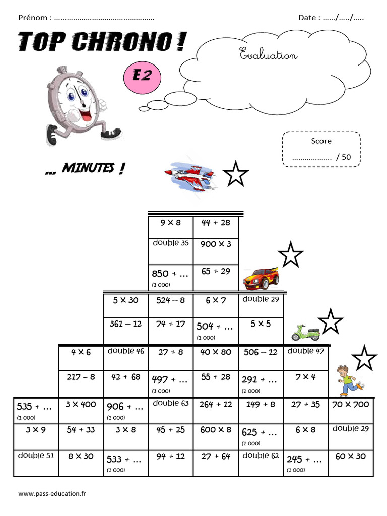 Evaluation Période 2 Top Chrono Cm2 TOP CHRONO CM2 | PDF