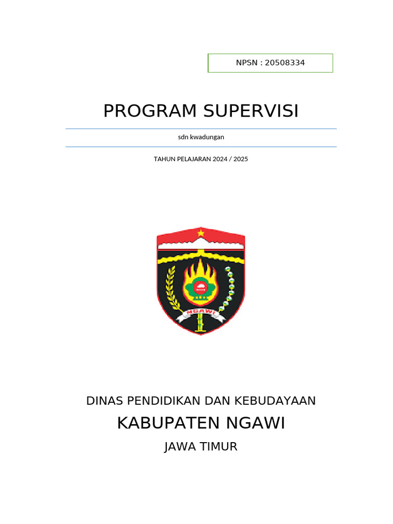 PROGRAM SUPERVISI SMTR 1 2024-2025 | PDF