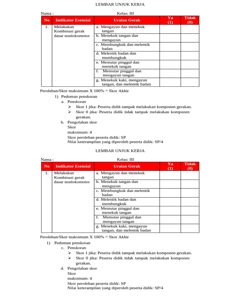 Lembar Unjuk Kerja | PDF