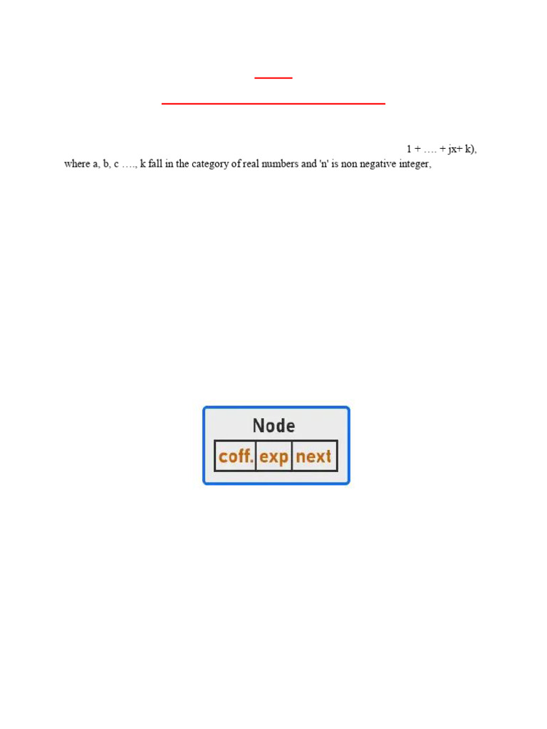 Polynomial Using Linnked List | PDF