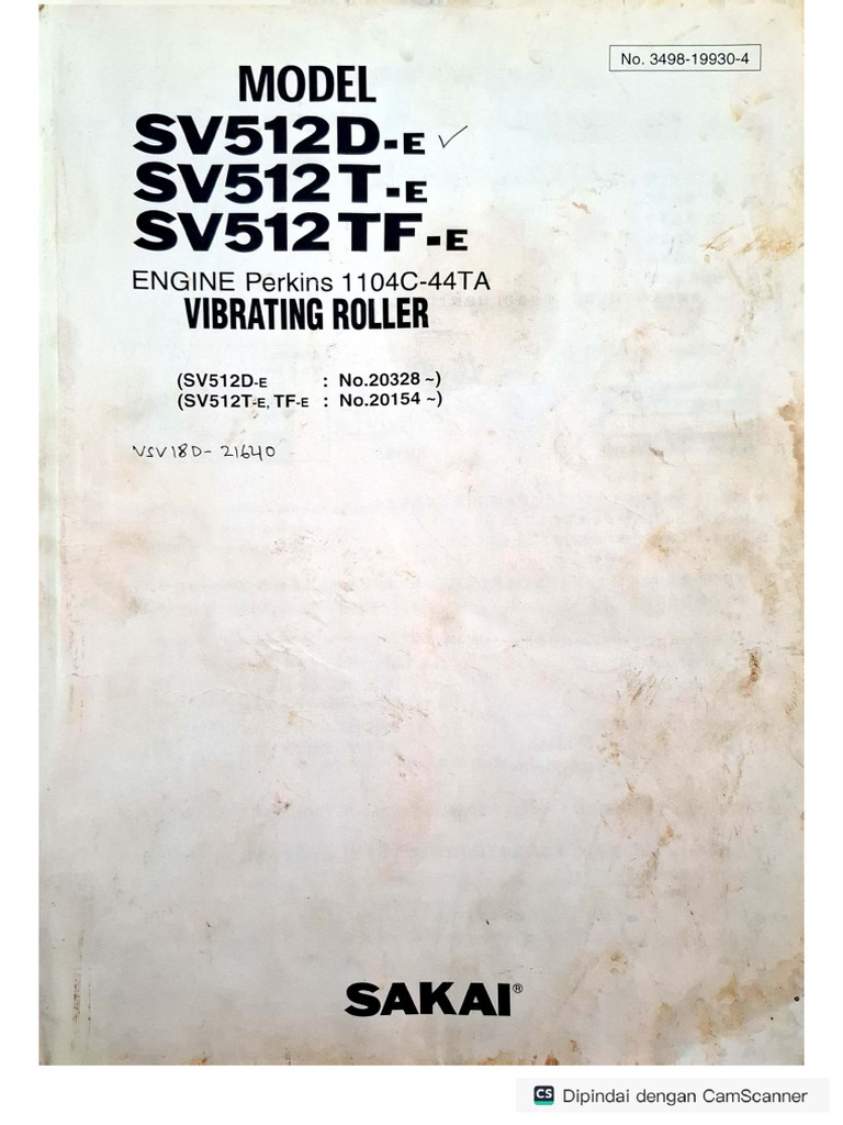 Part Book Vipro Sakai SV512D | PDF