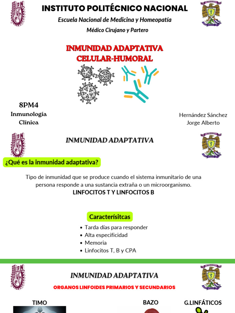 Inmunidad Adaptativa | PDF