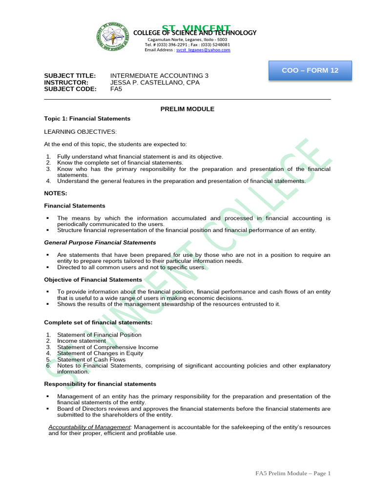 Fa5 Castellano Prelim Module Bsa 3 Ade (Leg) Bsa 3 Ab (Ivi) | PDF