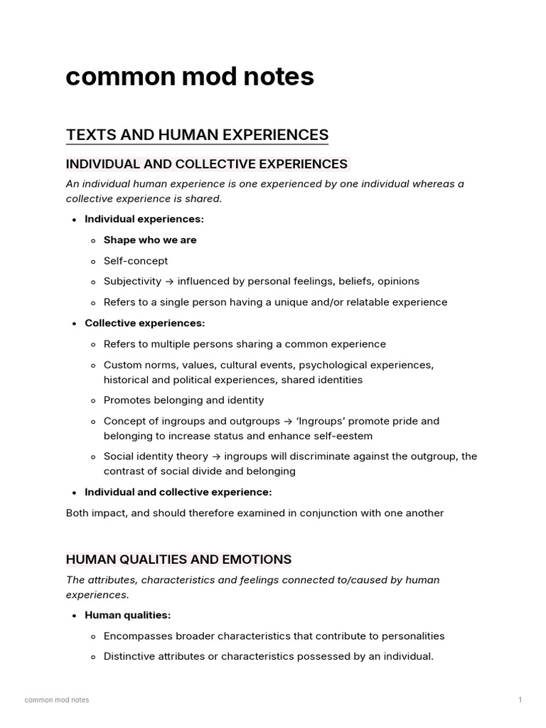 Common Module English Advanced Notes | PDF