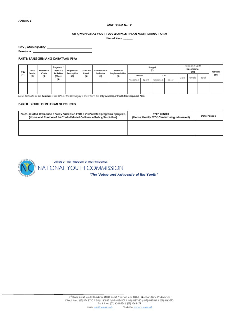 SK Plans Monitoring Form 2 | PDF