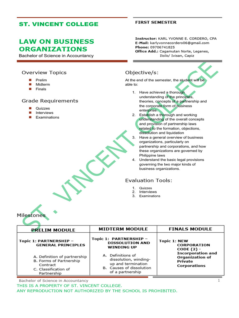 Cordero-Rfbt3-Course Outline-Ivisan-Bsa-3-Ab | PDF