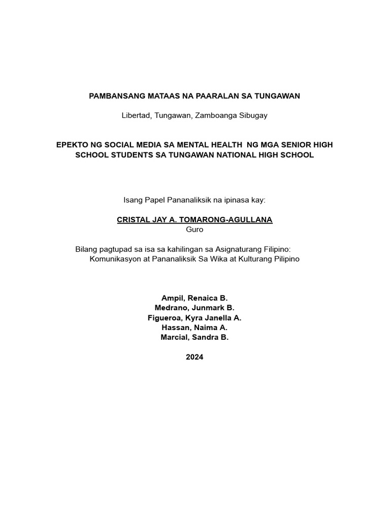 Pananaliksik Groupings | PDF