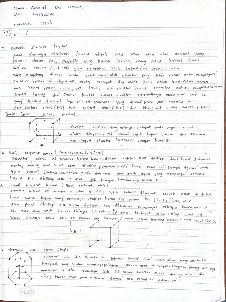 Akhmad Dwi Novan - Material Teknik - T - 1 | PDF