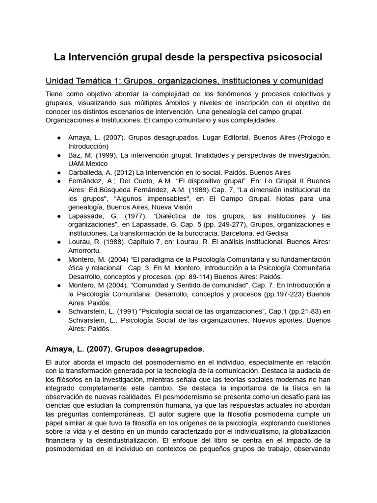 La Intervención Grupal Desde La Perspectiva Psicosocial | PDF | Emile ...