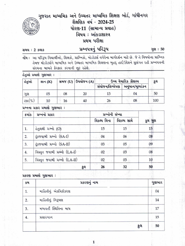 STD 11 Stat (2024) | PDF